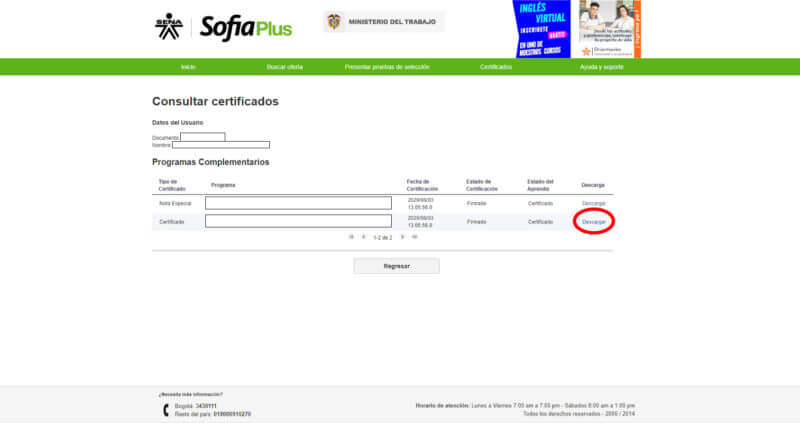 Certificados Sena 2024 - CONSULTA Y DESCARGA GRATIS